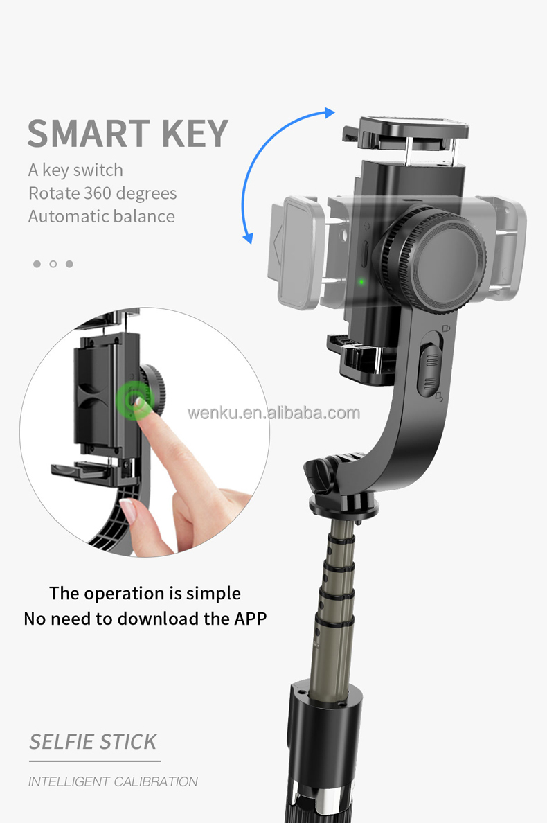 4in1 Gimbal Stabilizer For Phone Stabilizer Anti-Shake Selfie Stick ...