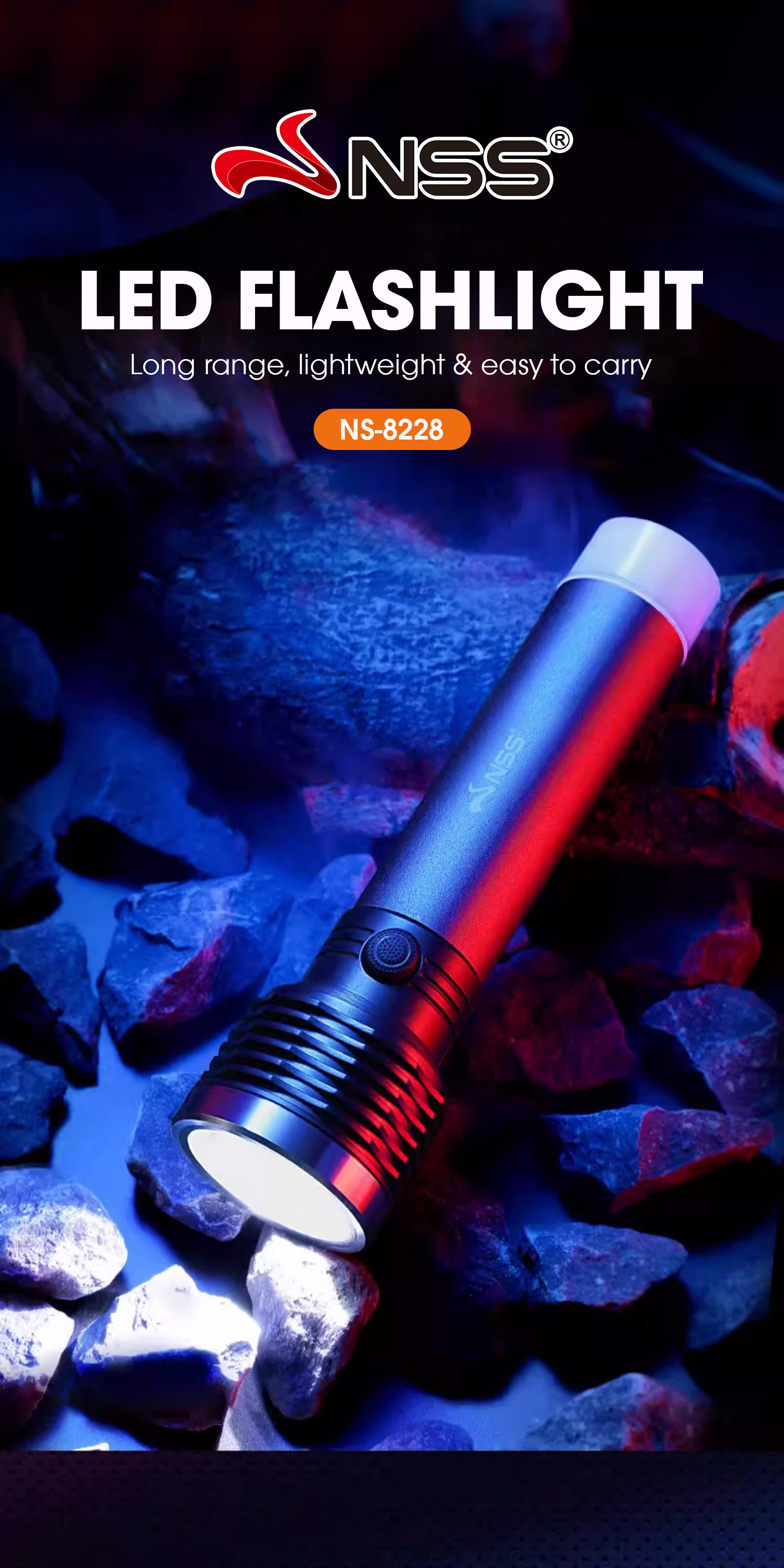 NSS Tactical Flashlight Zoom Rechargeable Handheld Flash Light Original ...