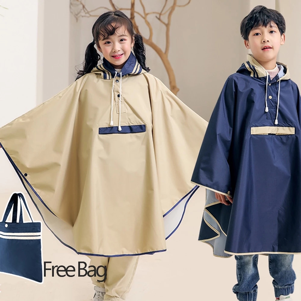 【24h Ship】Children's Raincoat Cloak Style Boys Girls Schoolbags Premium ...