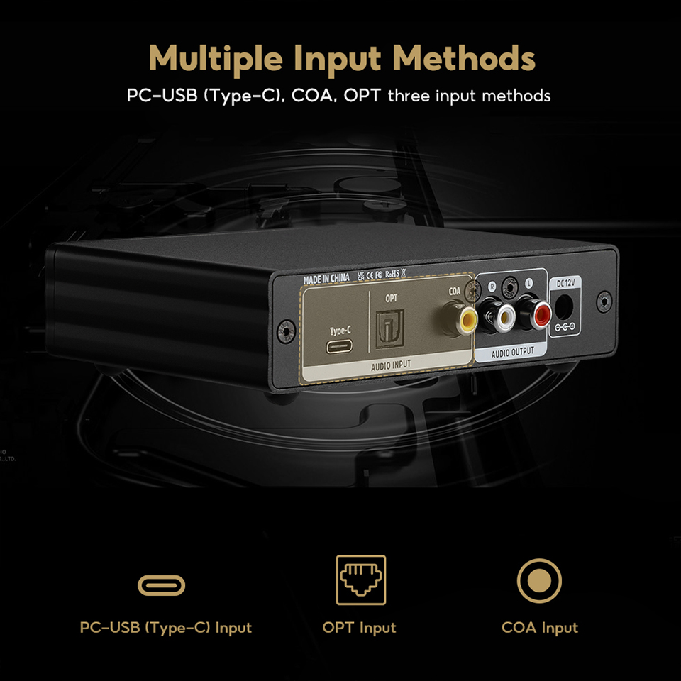 AIYIMA DAC-A10 Mini Stereo Audio Decoder Headphone Amplifier 16-600Ω ...