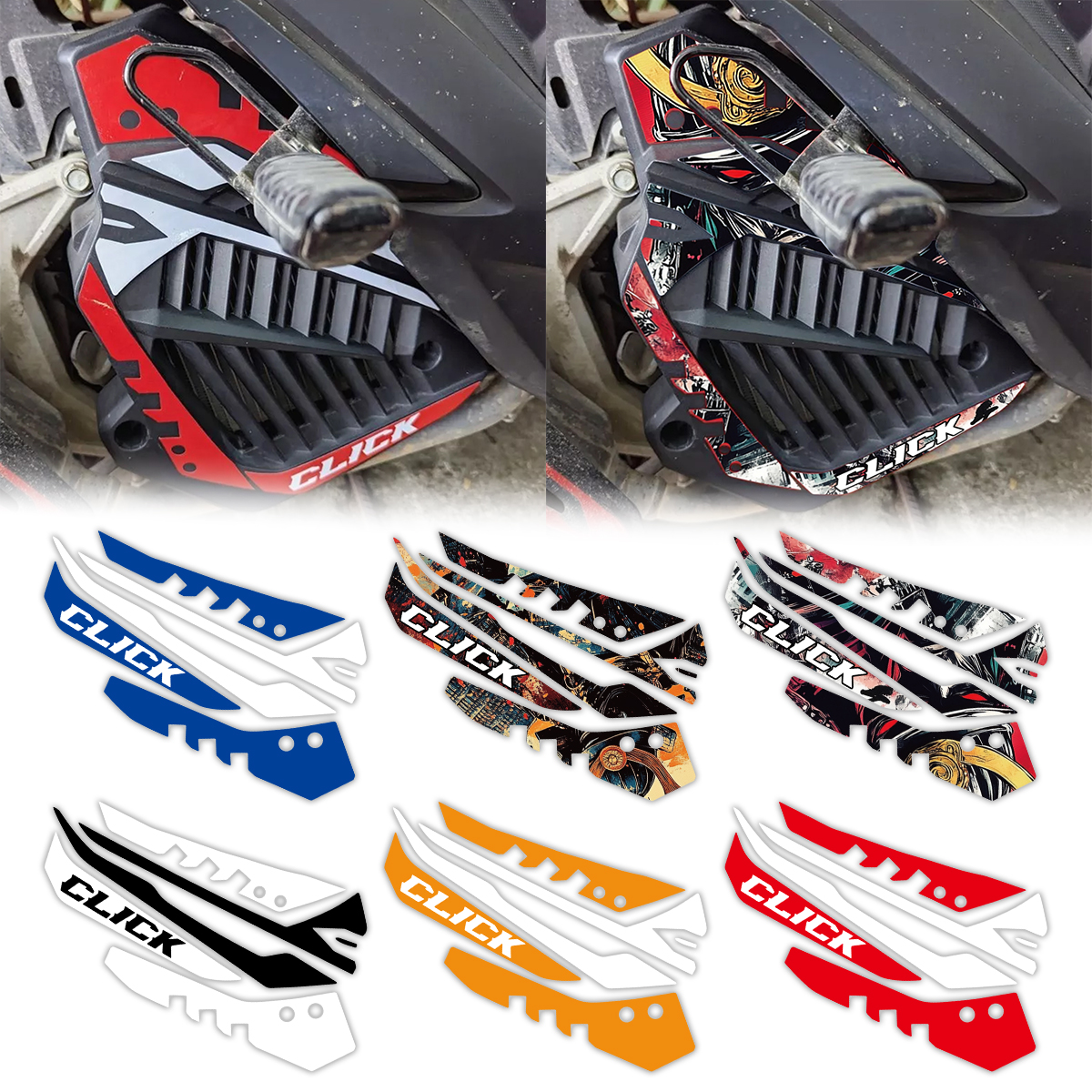 Click Radiator Sticker For Honda Click 125i 150i 160 V2 V3 Reflective ...