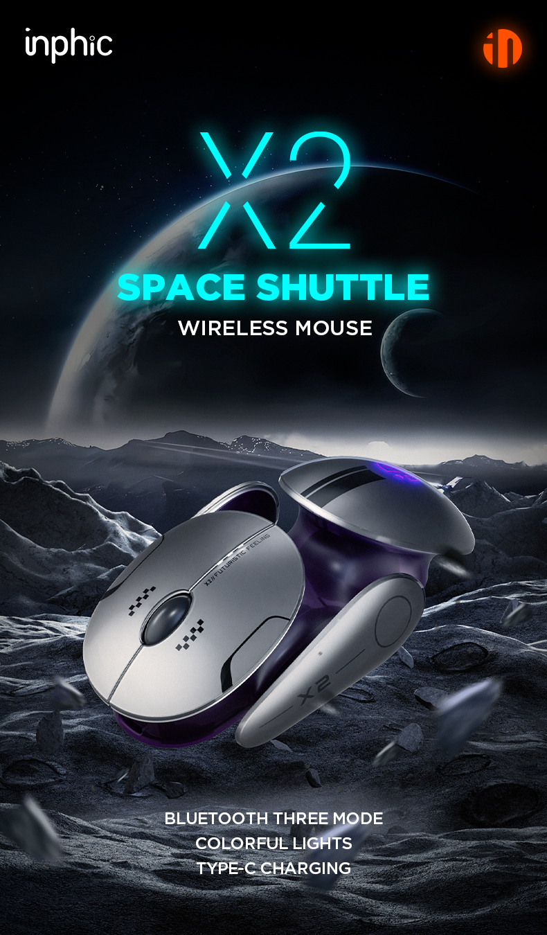 Inphic X2 SCI-FI Wireless Mouse Rechargeable 2400dpi Silent 2.4GHz ...