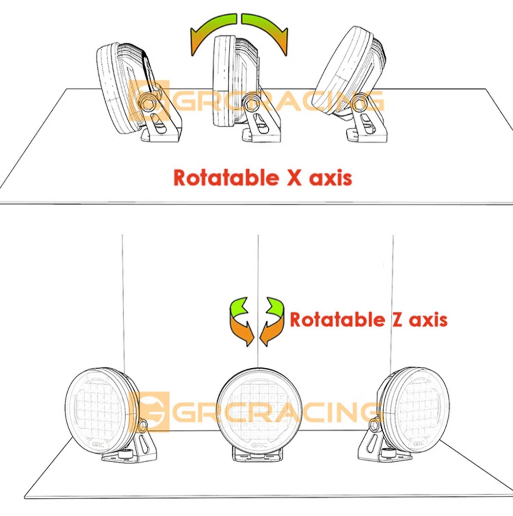 GRC 1/8 1/10 1/18 RC Car LED Light Simulation Climbing 22mm Circular ...