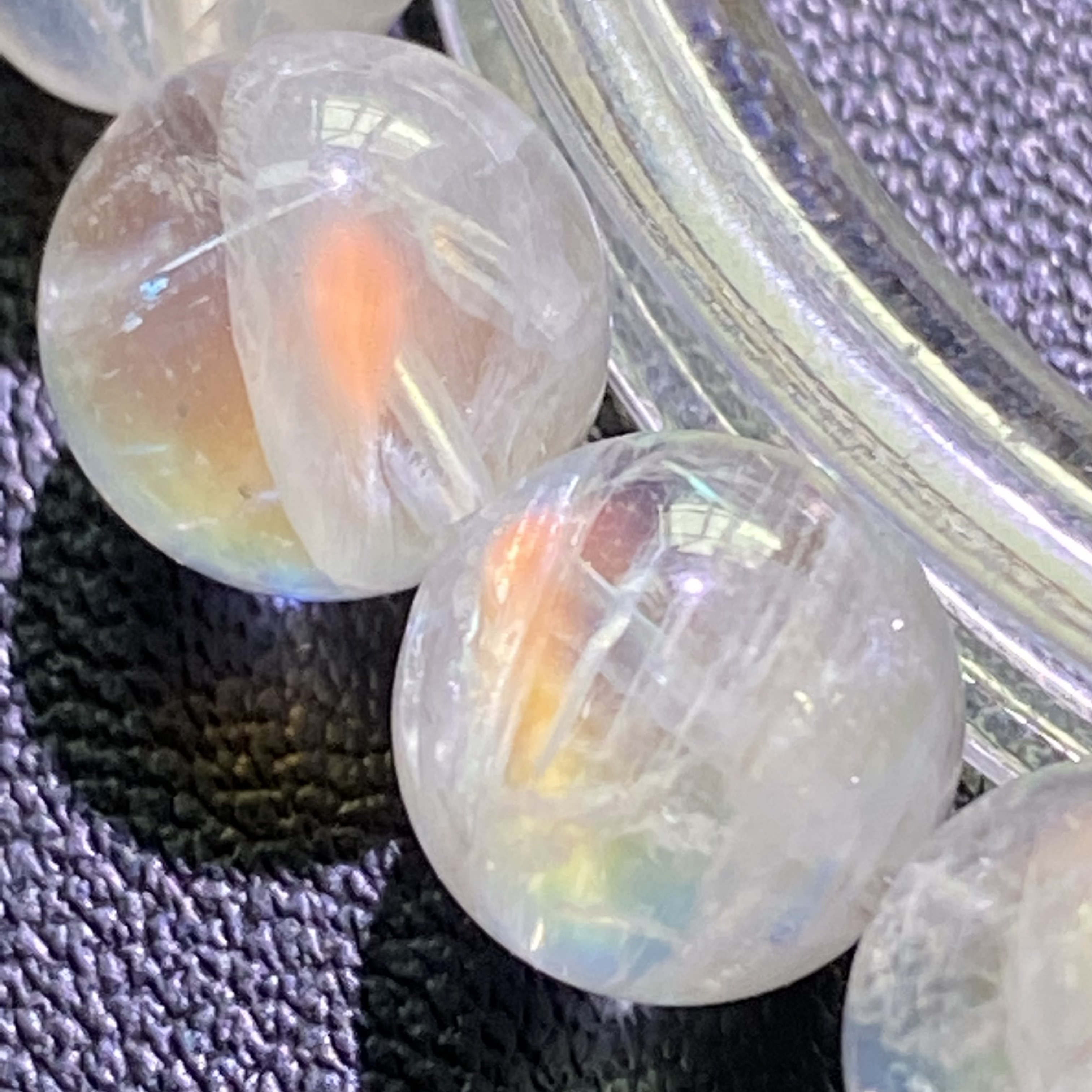 HANLE natural high quality Madagascar rainbow moonstone bracelet with ...