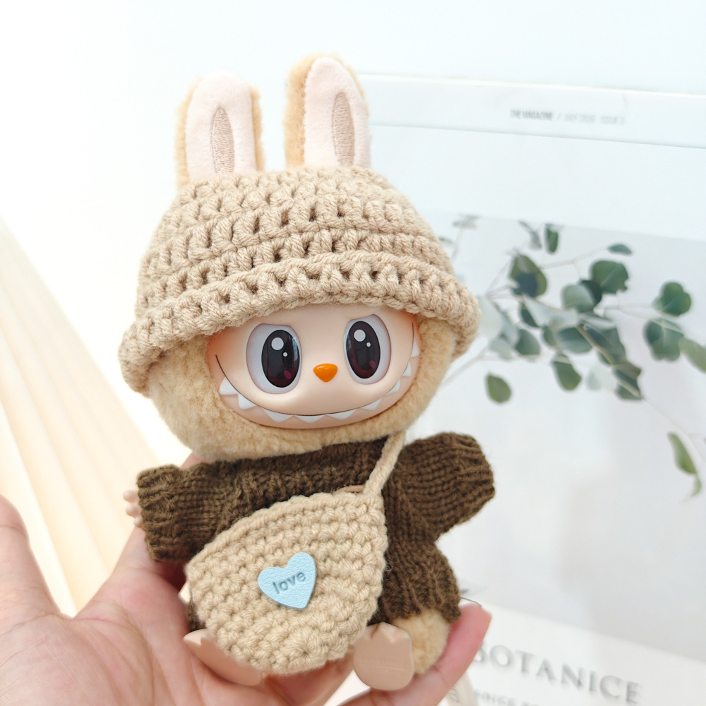 15cm 17cm Labubu V1 V2 V3 doll clothes for Labubu have a seat macaron ...