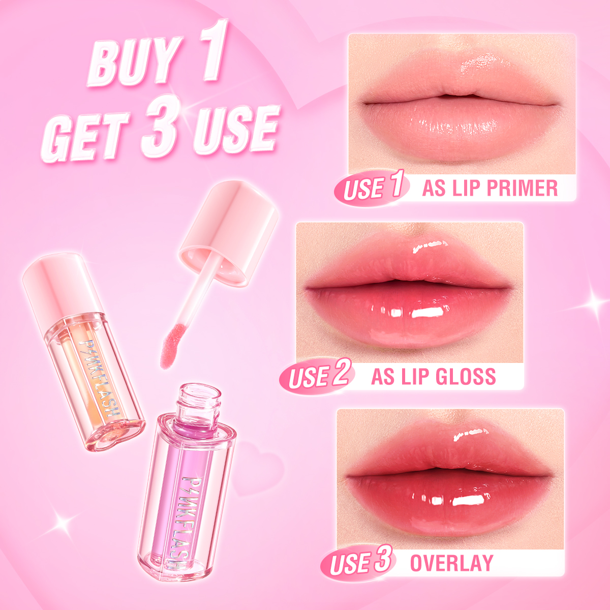 PINKFLASH Plump Lip Oil Color Changing Lip Gloss Hydrating Moisturizing ...