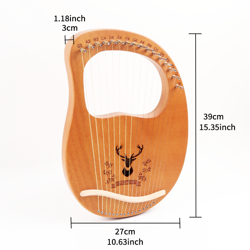 16 string lyre with free instrument accessories, portable small string ...