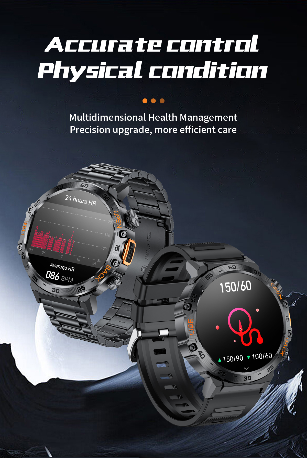 LIGE Smart Watch Waterproof 100+Sports Modes Heart Rate Monitoring Dial ...