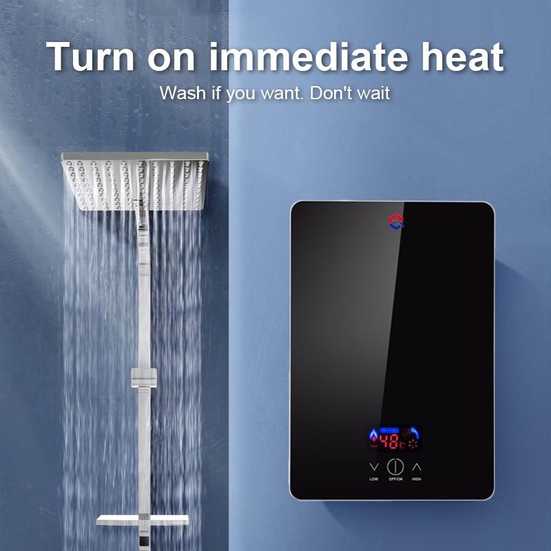 TQTQ Water heater 6000W instant electric Modern LCD Water Heater Shower ...