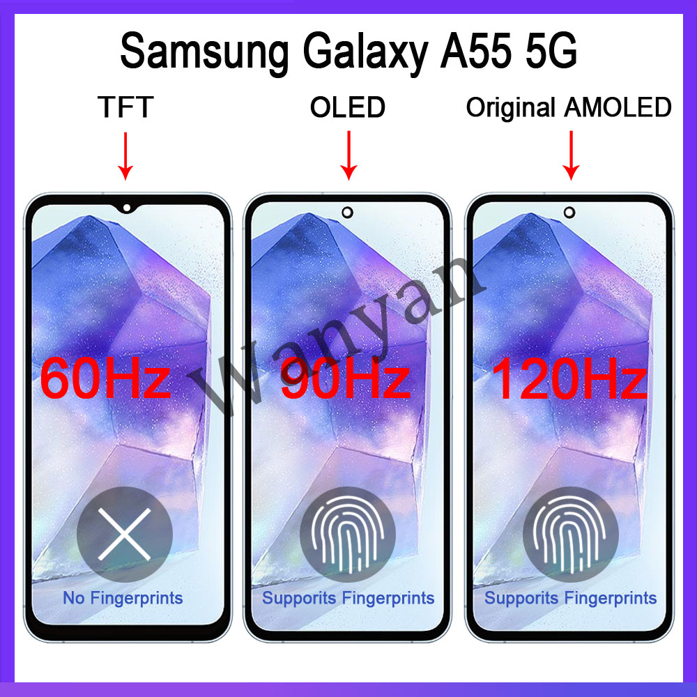 OEM For AMOLED TFT Samsung Galaxy A55 5G LCD Display Touch Screen With ...
