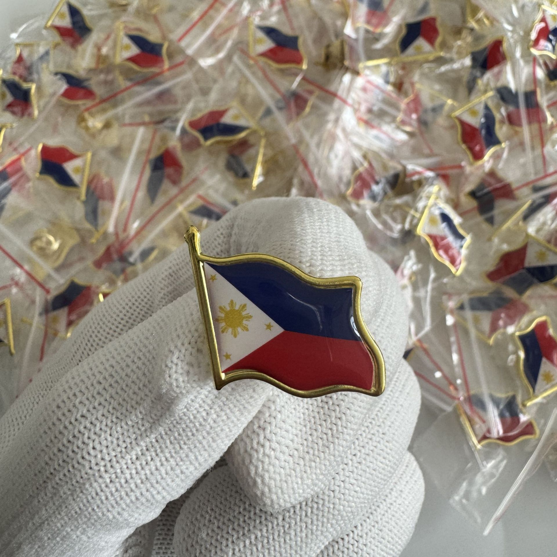 Shipping From Manila 】1 Inch Philippine Flag Brooch For Men Metal ...