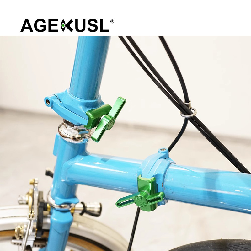 AGEKUSL Union Jack Bike Hinge Clamps Plate Use For Brompton Hinge Clamp C Buckle Lever Folding ...