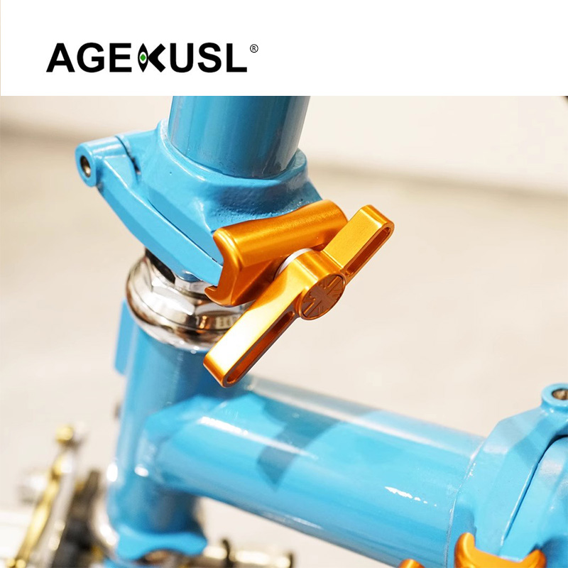 AGEKUSL Union Jack Bike Hinge Clamps Plate Use For Brompton Hinge Clamp C Buckle Lever Folding ...