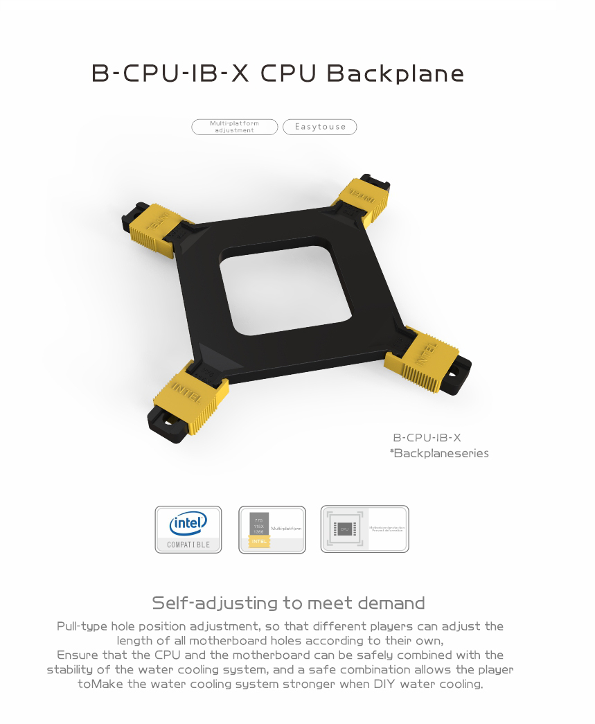 Bykski Motherboard Backplate Bracket Only for INETL LGA 115X 1200 1366 ...