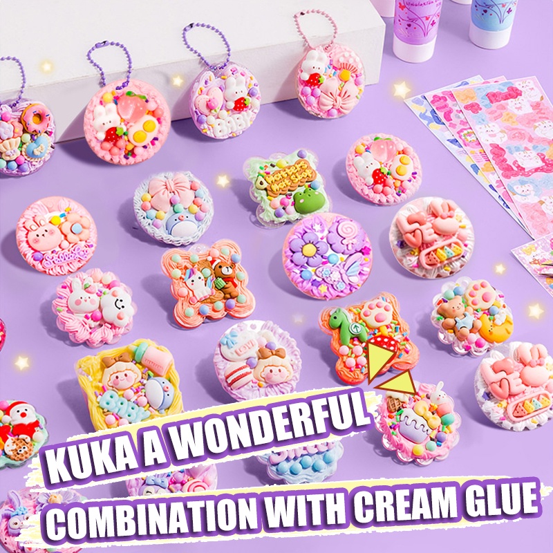 【In Stock】Guka Set for kids Cream Gel DIY Set Handmade Sticker Gift Box Girls' Toys with Pink ...