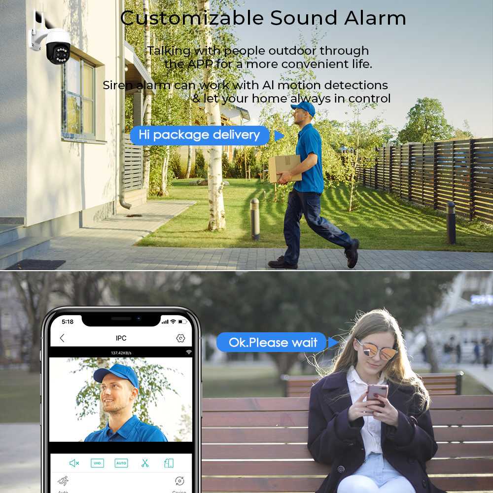 ANBIUX | ICSEE P3S | 4K | 8X Zoom | Pan/Tilt | IP66 Waterproof | Night ...