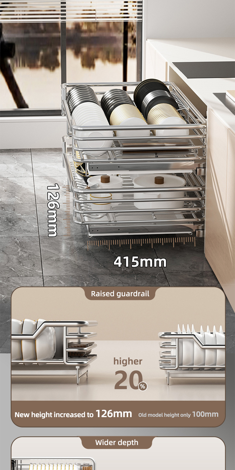 Pull Out Dish Rack Organizer Stainless Pull Out Basket Kitchen Cabinet ...