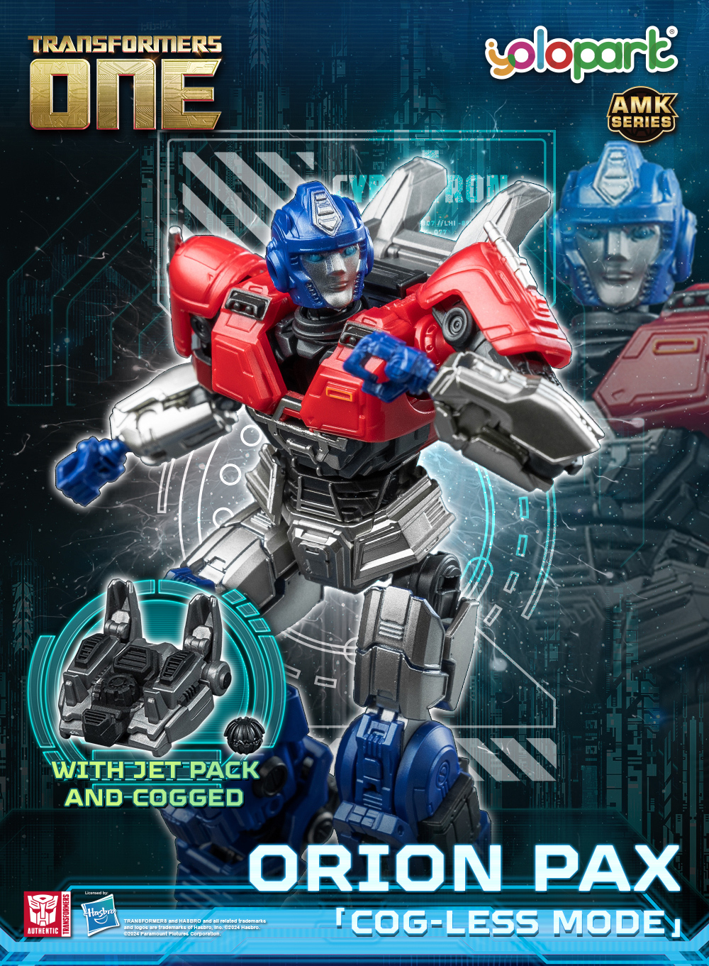 YOLOPARK TRANSFORMERS ONE AMK Series 14cm Orion Pax (Optimus Prime) Model Kit-Cog-less Mode ...