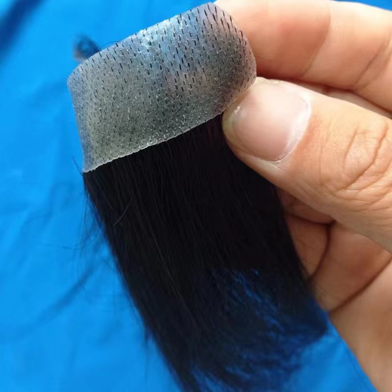 Hairline wig patch for men and women real forehead hand-woven wig piece ...