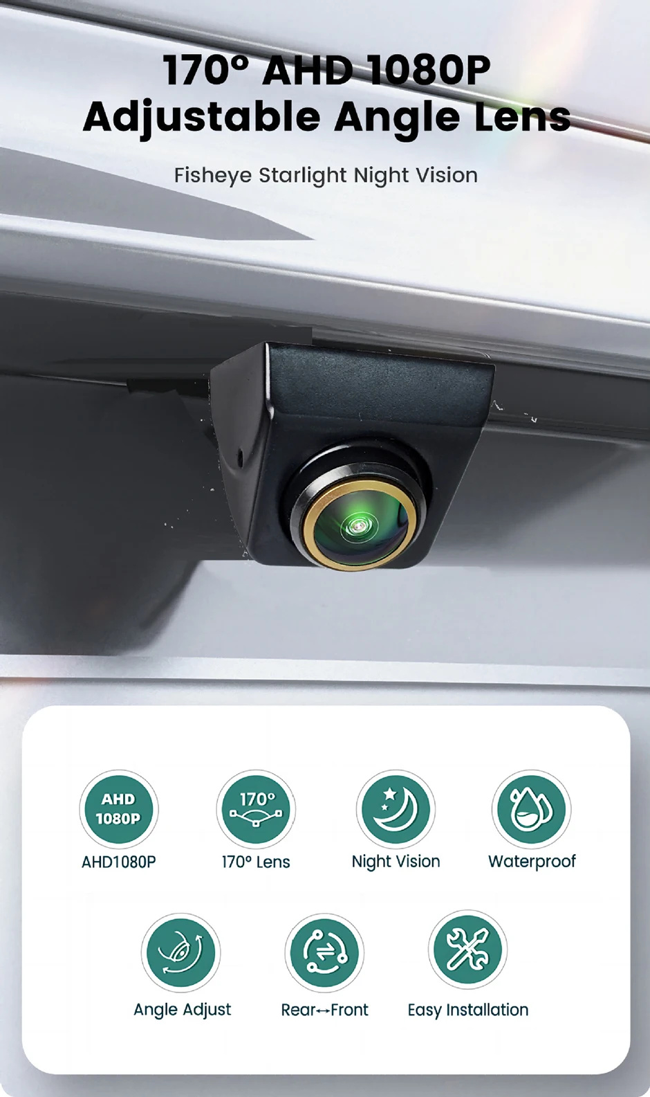 ACTIONOK Car Rear View Camera AHD CVBS 1080P Full HD Reversing Image ...