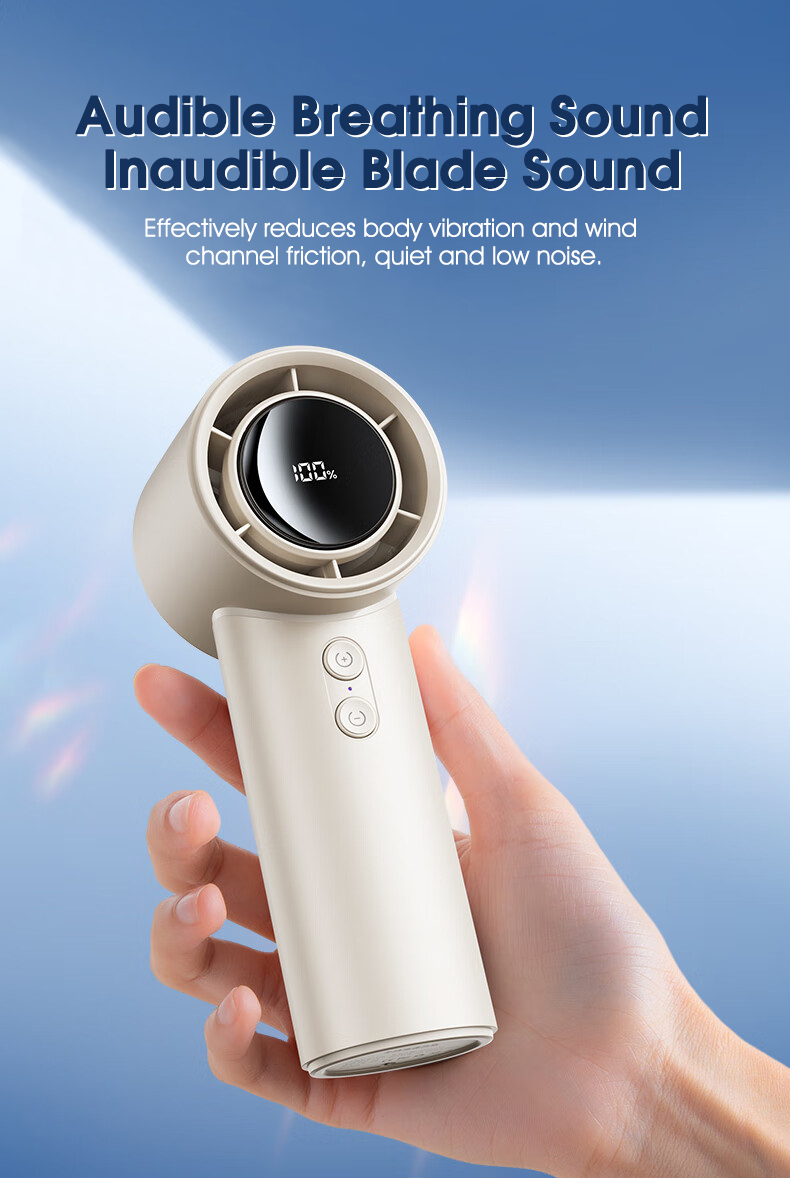 Mini Fan Rechargeable Handheld Jet Fan Strong Wind 100 Gear Wind Speed ...