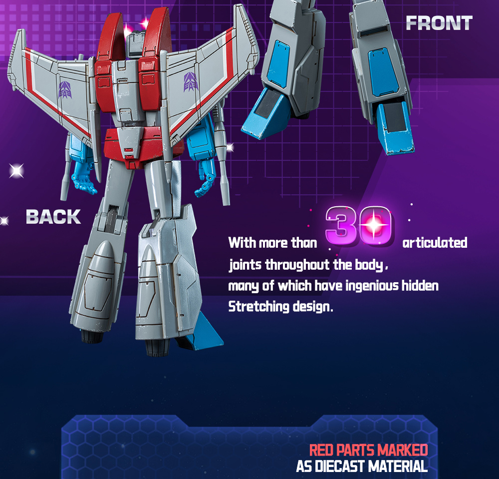 YOLOPARK AMK PRO Series Transformers G1 Starscream Model Kit 19cm ...