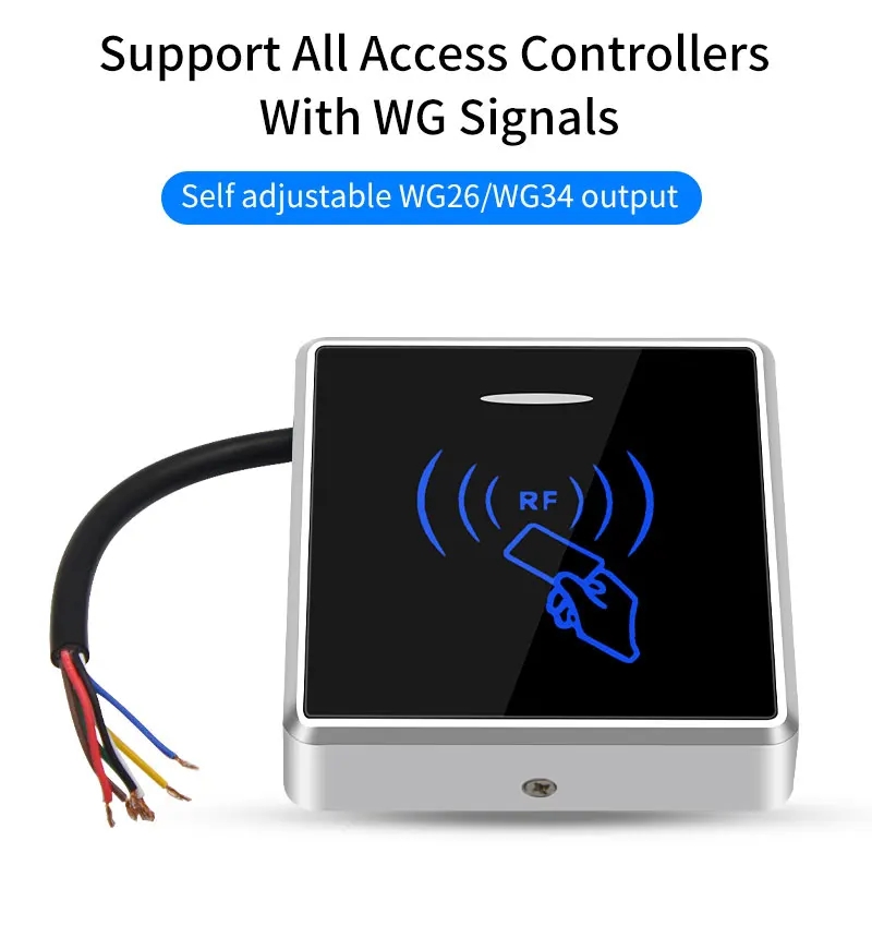 No Relay Anti copy Rfid keypad Card reader Wiegand 26/34 Output Reader ...