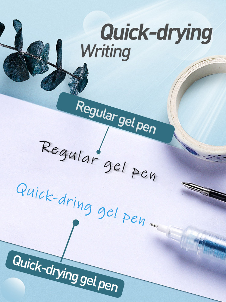 Quick-Drying Gel Pens 0.5mm Colored Ultra-large Capacity Full Needle ...