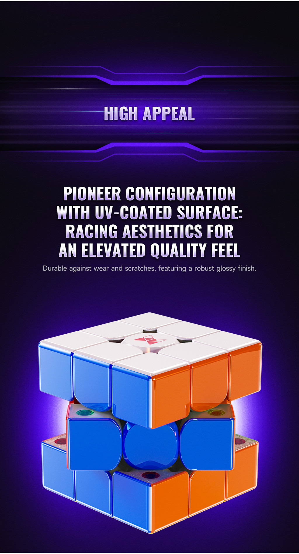 Qiyi XT3 V1 3x3 Cube Pioneer UV Magnetic Magic Speed Cube Stickerless ...