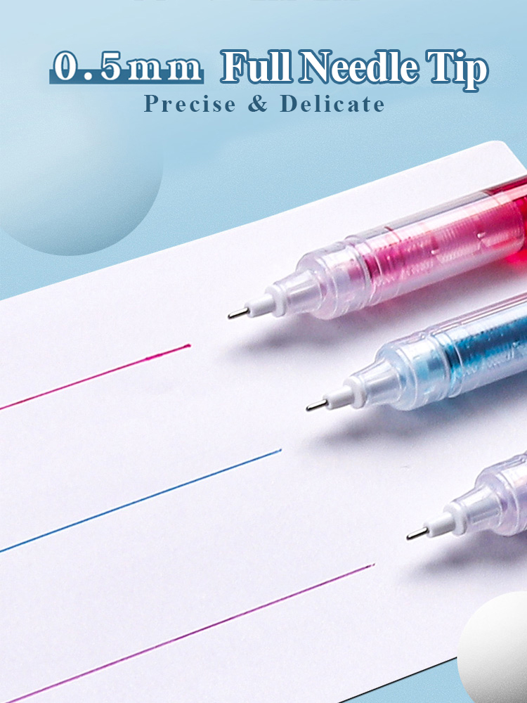 Quick-Drying Gel Pens 0.5mm Colored Ultra-large Capacity Full Needle ...