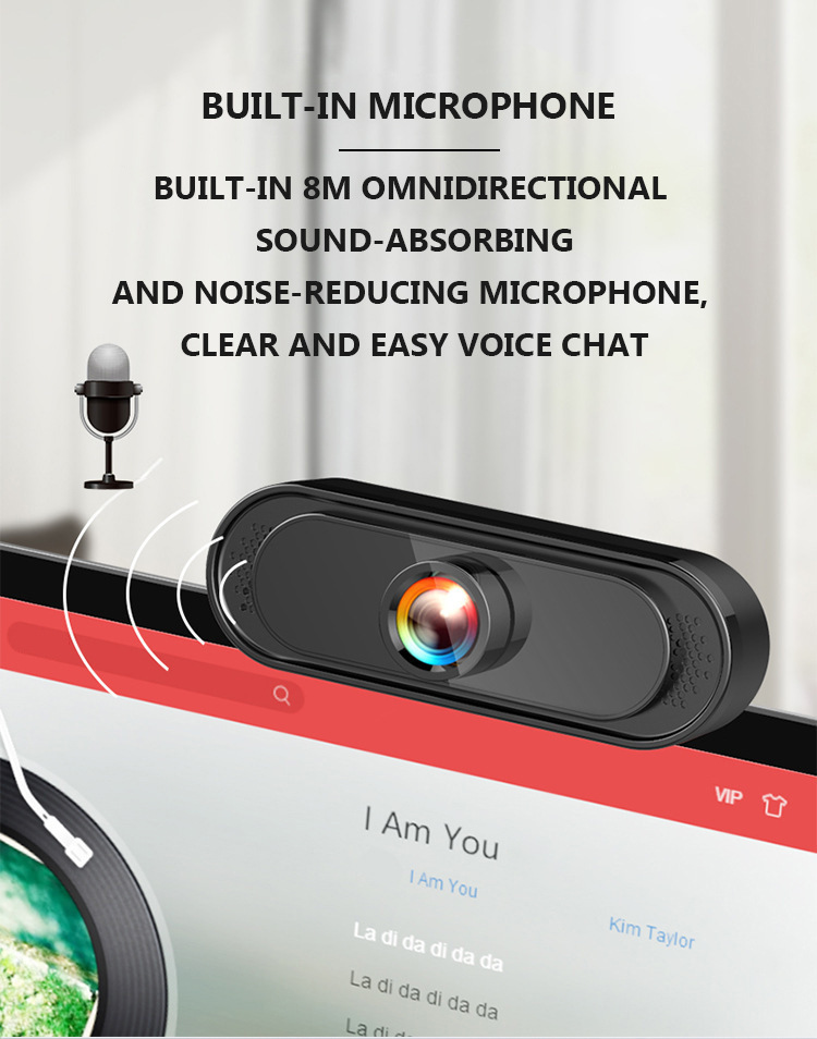 Ansen Webcam for PC Laptop Online Class 108 0P HD U SB Web Camera with ...