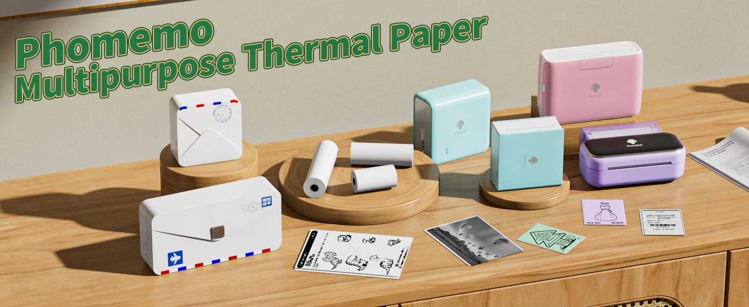 50mm Continuous Thermal Label Sticker For Phomemo T02/M02S/M02Pro/M03AS ...