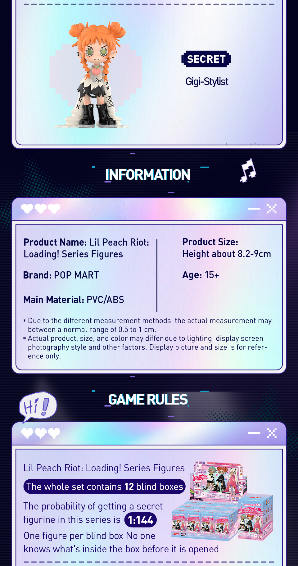 POP MART Lil Peach Riot Loading! Series Figures Blind Box Action Toys ...