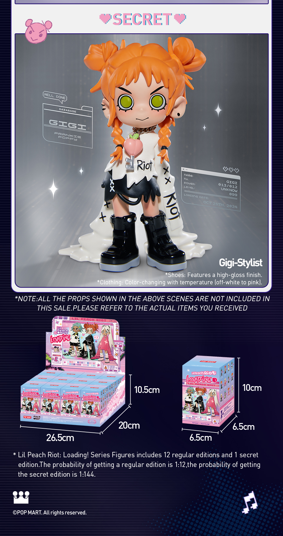 POP MART Lil Peach Riot Loading! Series Figures Blind Box Action Toys ...