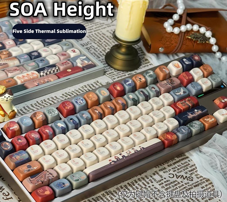 The Owl's Letter Keycaps 140 Keys Cherry/SOA/MOA Height PBT Material ...