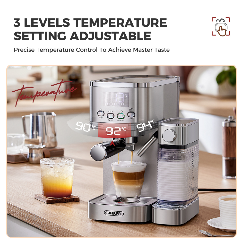 Cafelffe Automatic Coffee Machine Milk Frother All-in-One 20bar ...