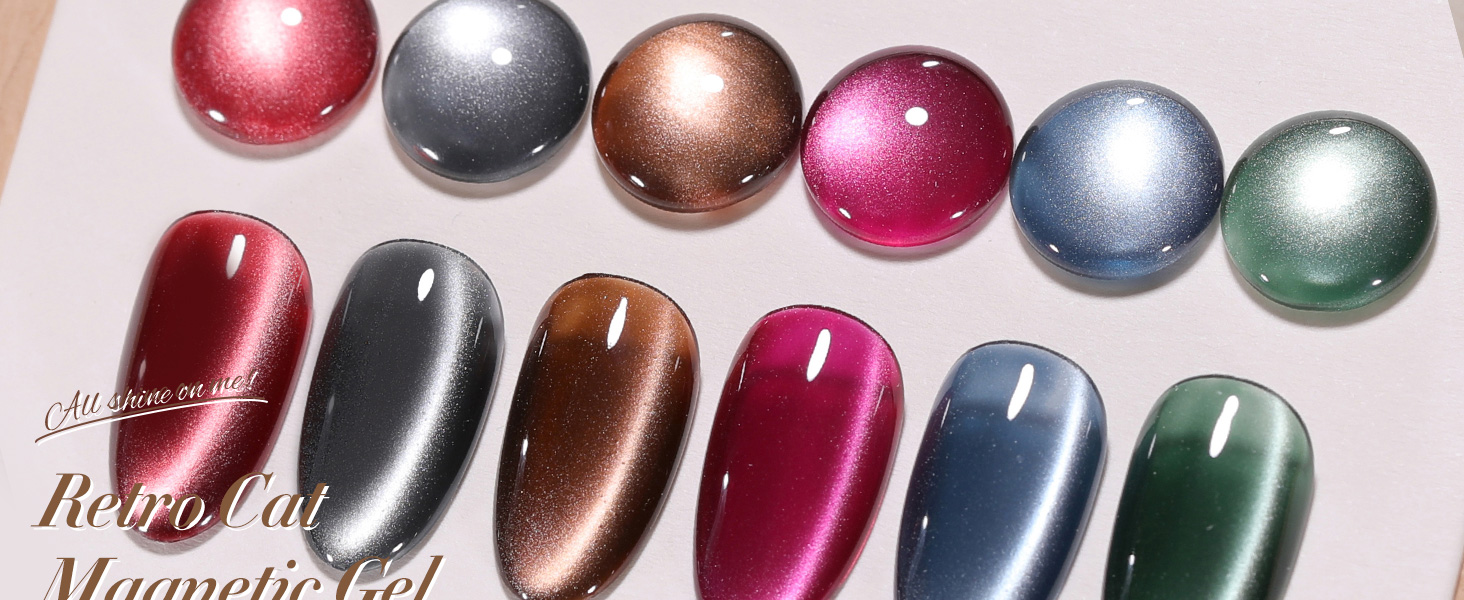 BORN PRETTY Amber Crystal Cat Magnetic Gel Polish Set Soak Off UV Nail ...