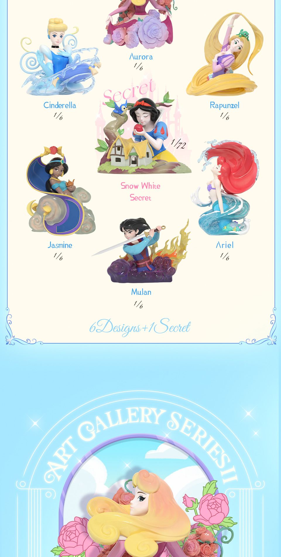 52TOYS Disney Princess Art Gallery Series2 Series Blind Box Figure Toy ...