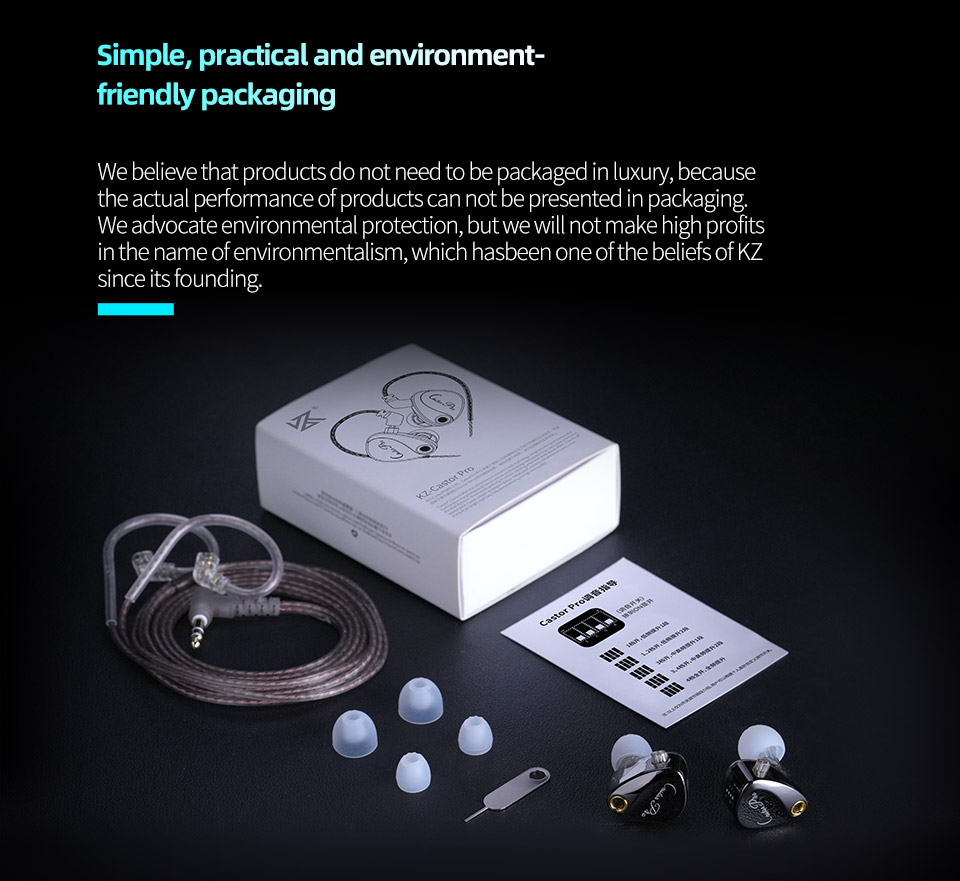 KZ Castor PRO In Ear Earphone Dynamic High-end Tunable Earphones HiFi ...