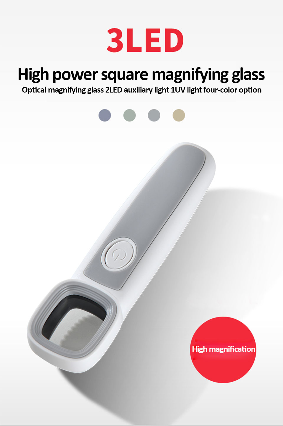 50x Jewelry Magnifying Glass Equipped With 2 LED Lights 1 UV Light ...