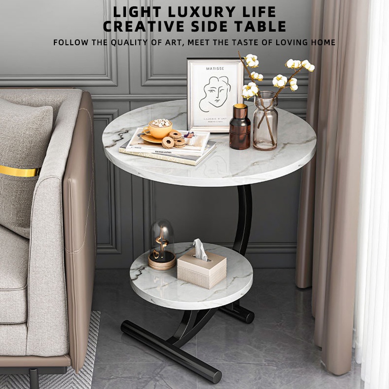 Double Layer Side Table Bedroom Simple Bedside Table Side Table Living ...