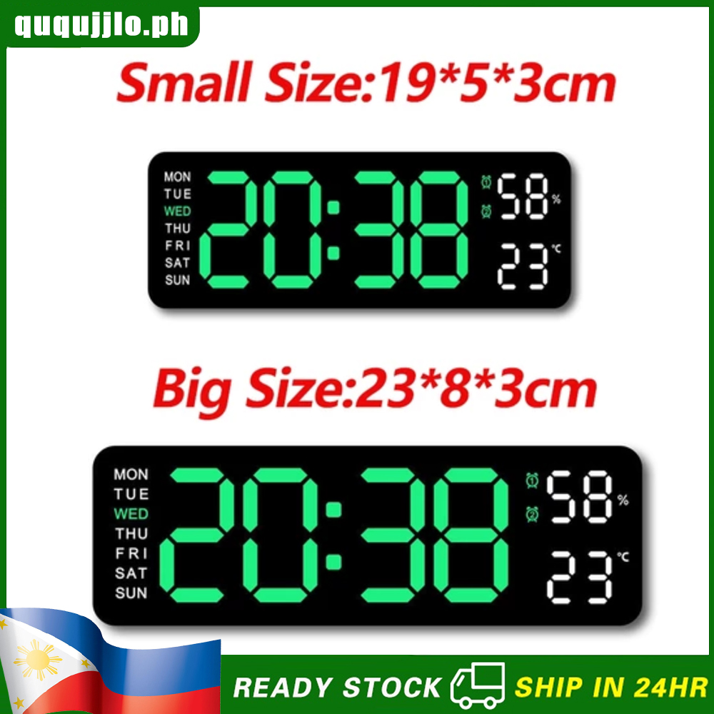 2024 Digital Wall Clocks LED Alarm Clock Large Display Table Clock Wall ...