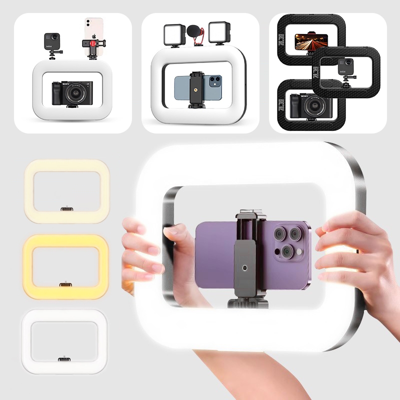 Video Shooting Equipment YM200 Ring Light Portable LED Selfie Stabilizer Ring Light Camera ...