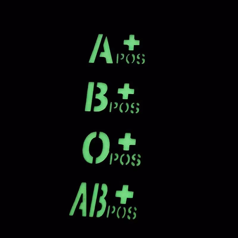 ABS Blood Type Luminous Badge Molle Identify Tactical Patches,Equipment ...