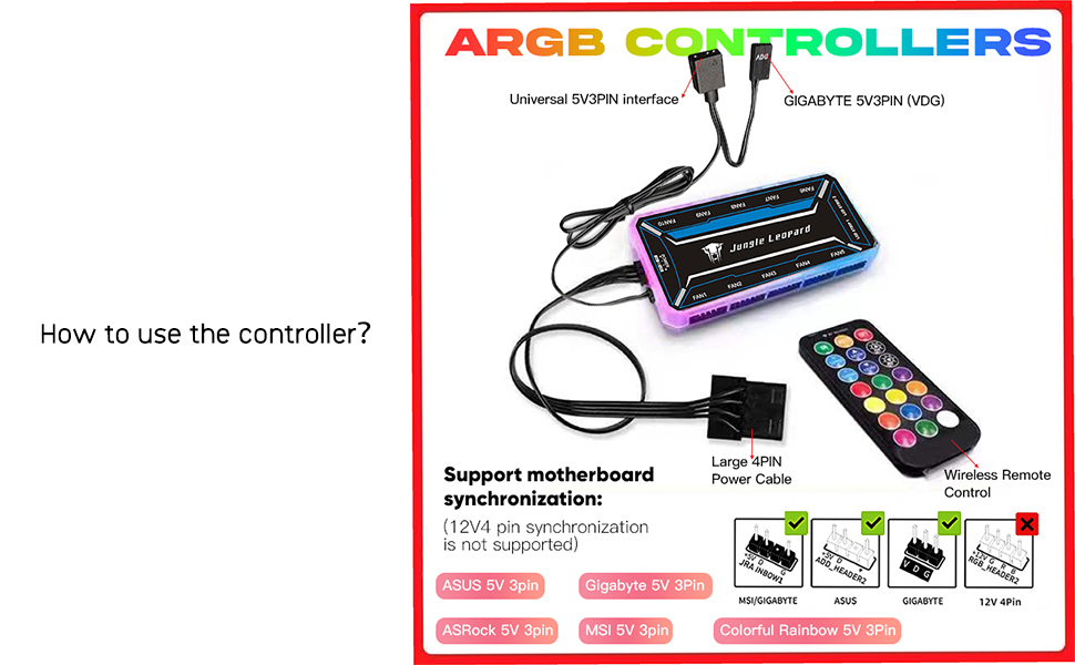 Jungle Leopard Prism 4RS RGB CPU Fan 6PIN 120mm Infinity Mirror PC Fan ...