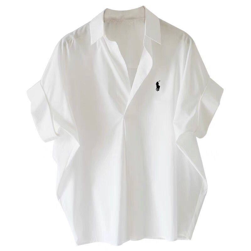 5 colors Korean Style Loose V-neck Batwing Sleeve White Shirt for Women ...