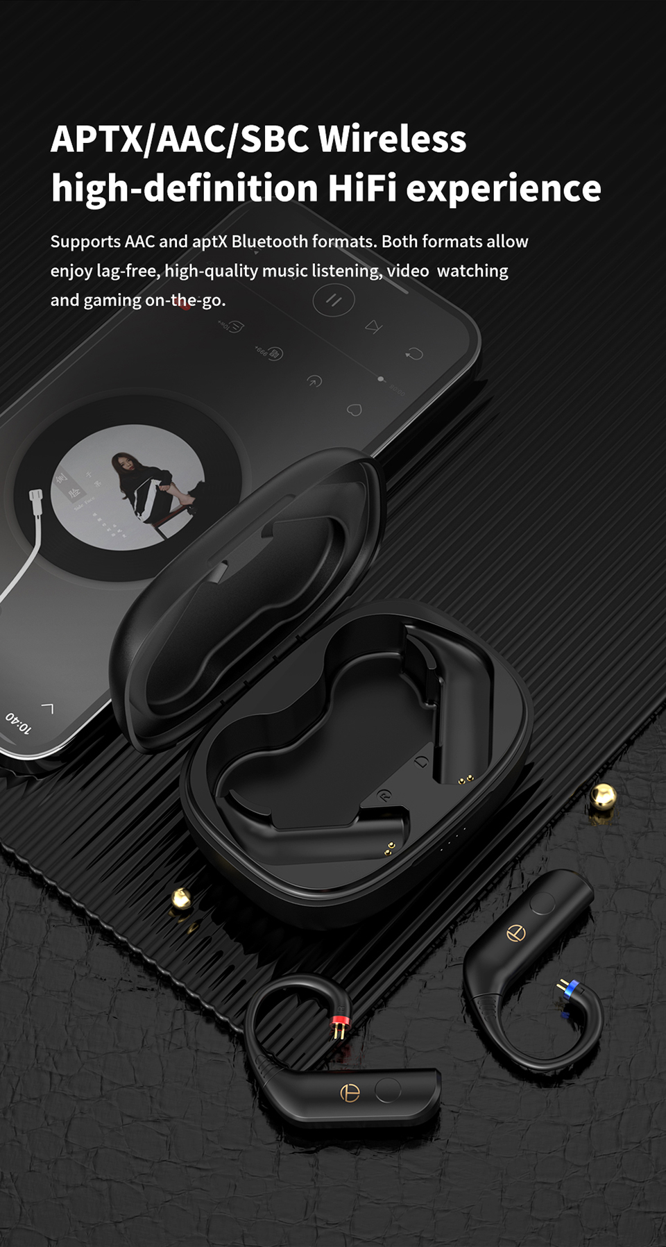 TRN BT30 PRO TWS Wireless Bluetooth Upgrade Cable Module Earhook 5.2 Bluetooth Qualcomm Headset ...