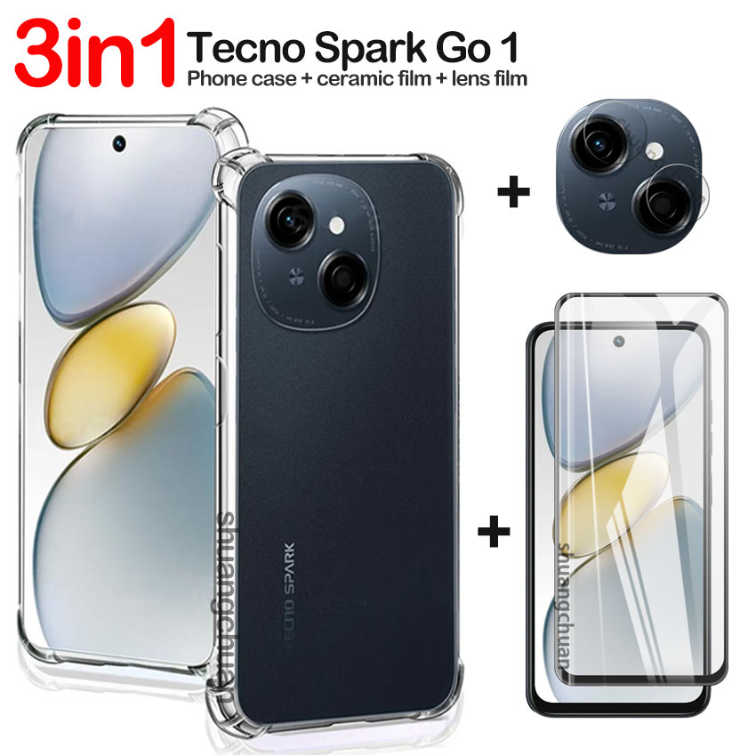 3IN1 For Tecno Spark Go 1 phone Case Spark Go 1 Full screen covered ...