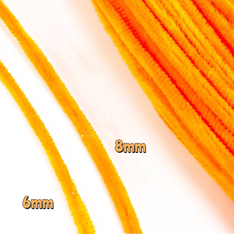100pcs 8mm Colorful Dense fuzzy wire pipe cleaner craft flower Chenille ...