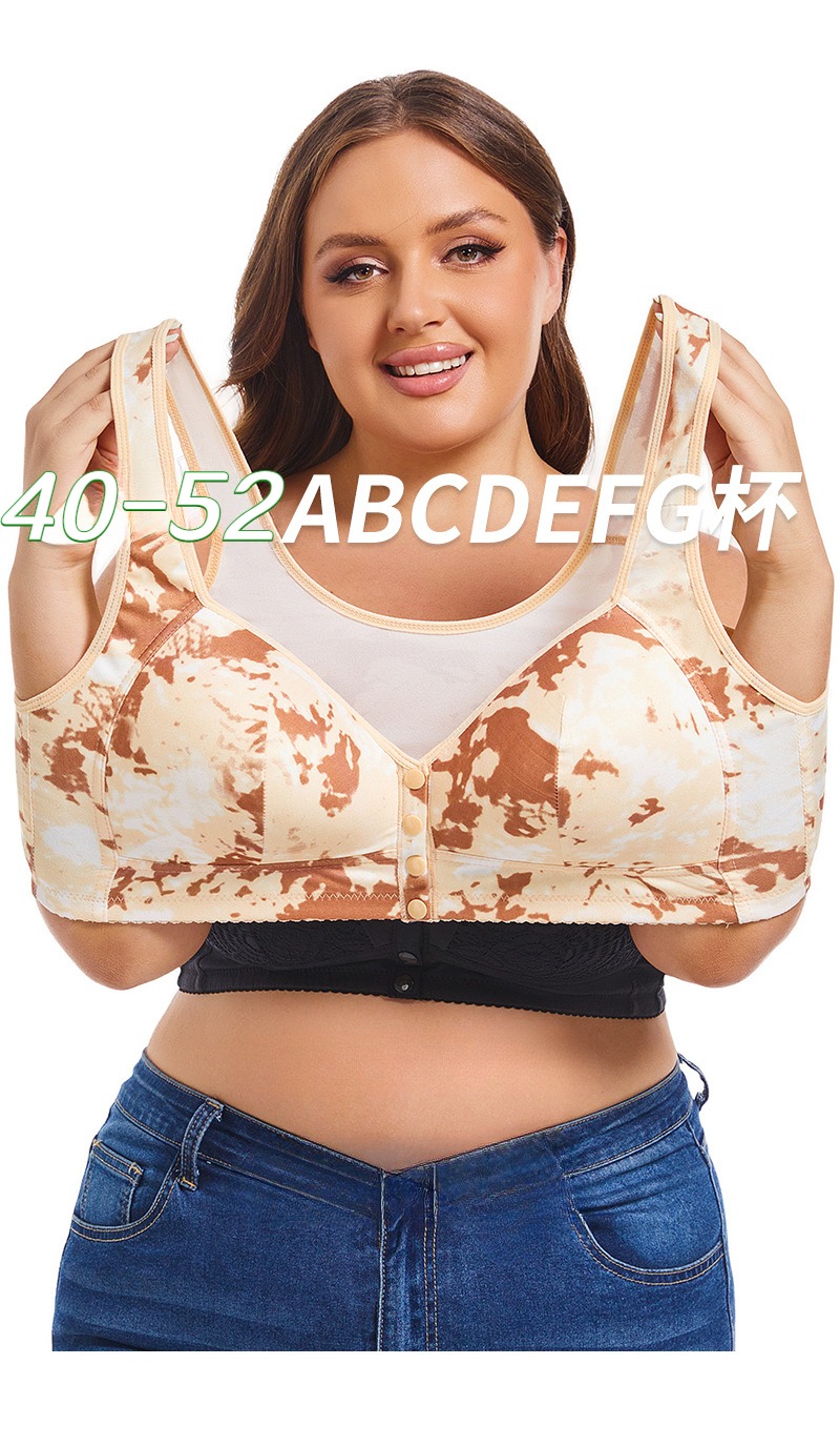 Ready stock extra large size plus size bra for women L-6XL 40-52 A-G cup printed no rims vest ...